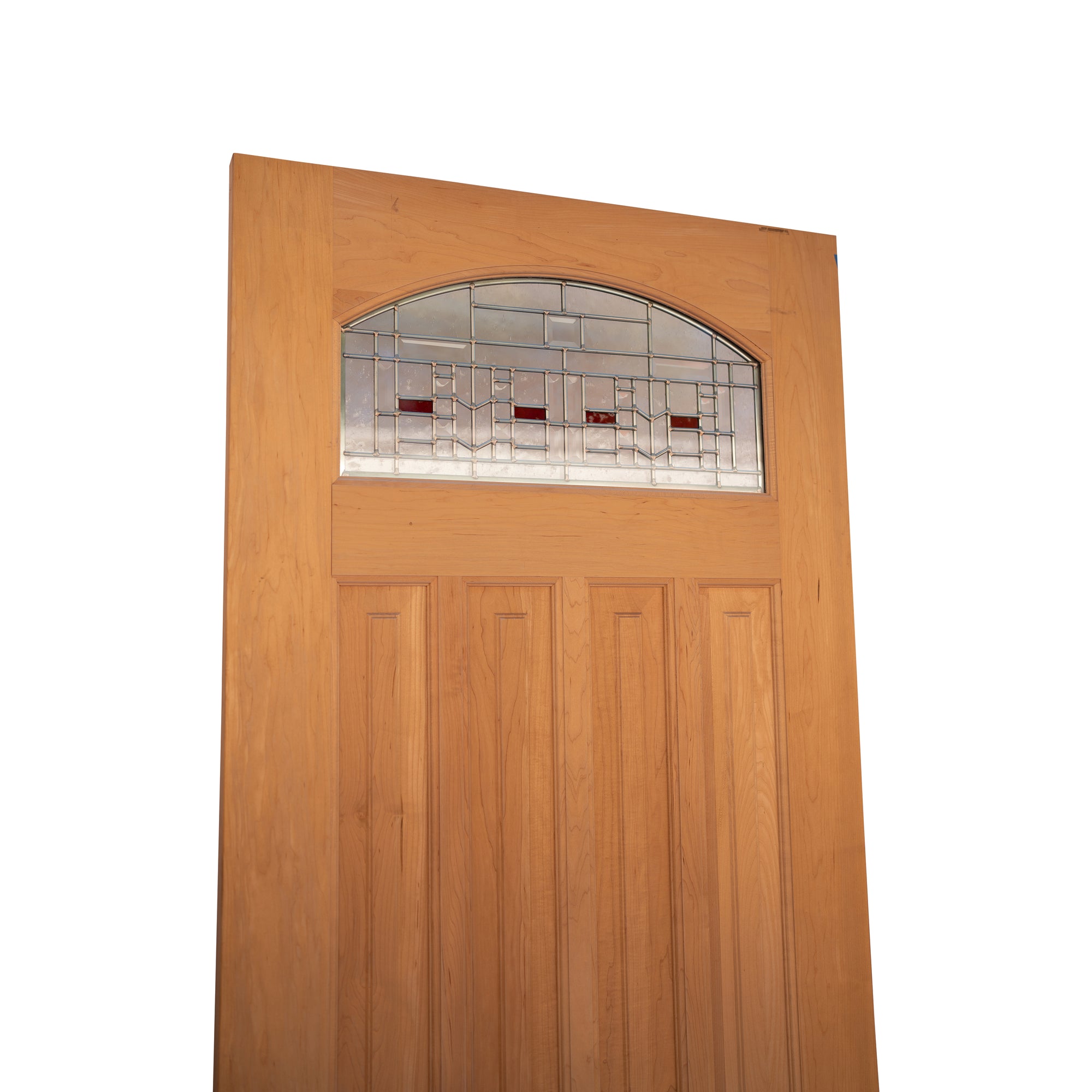 80" 1/4 Lite Maple Entry Door with Custom Artistic Glass Exterior - #5 ...