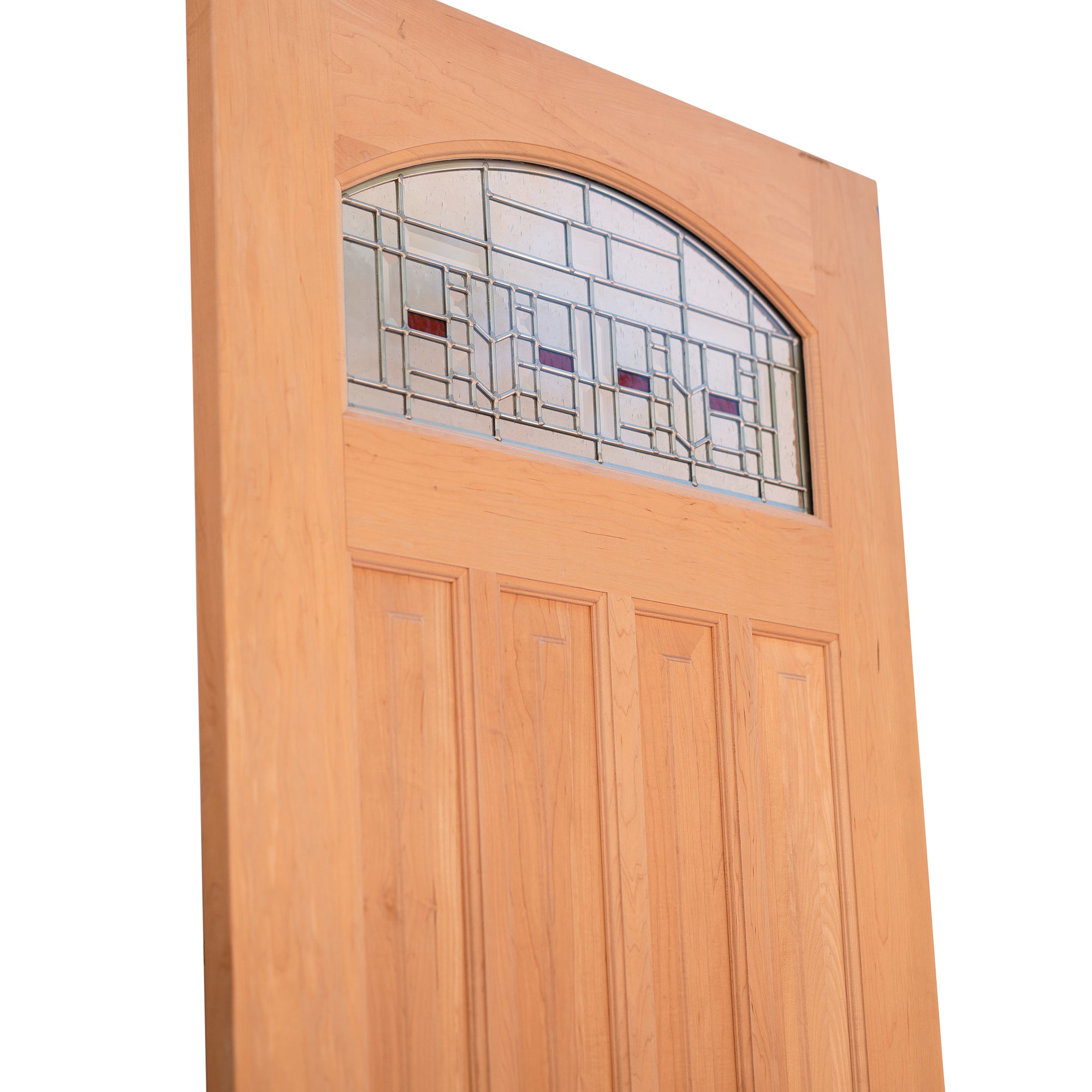 80" 1/4 Lite Maple Entry Door with Custom Artistic Glass Exterior - #5 ...