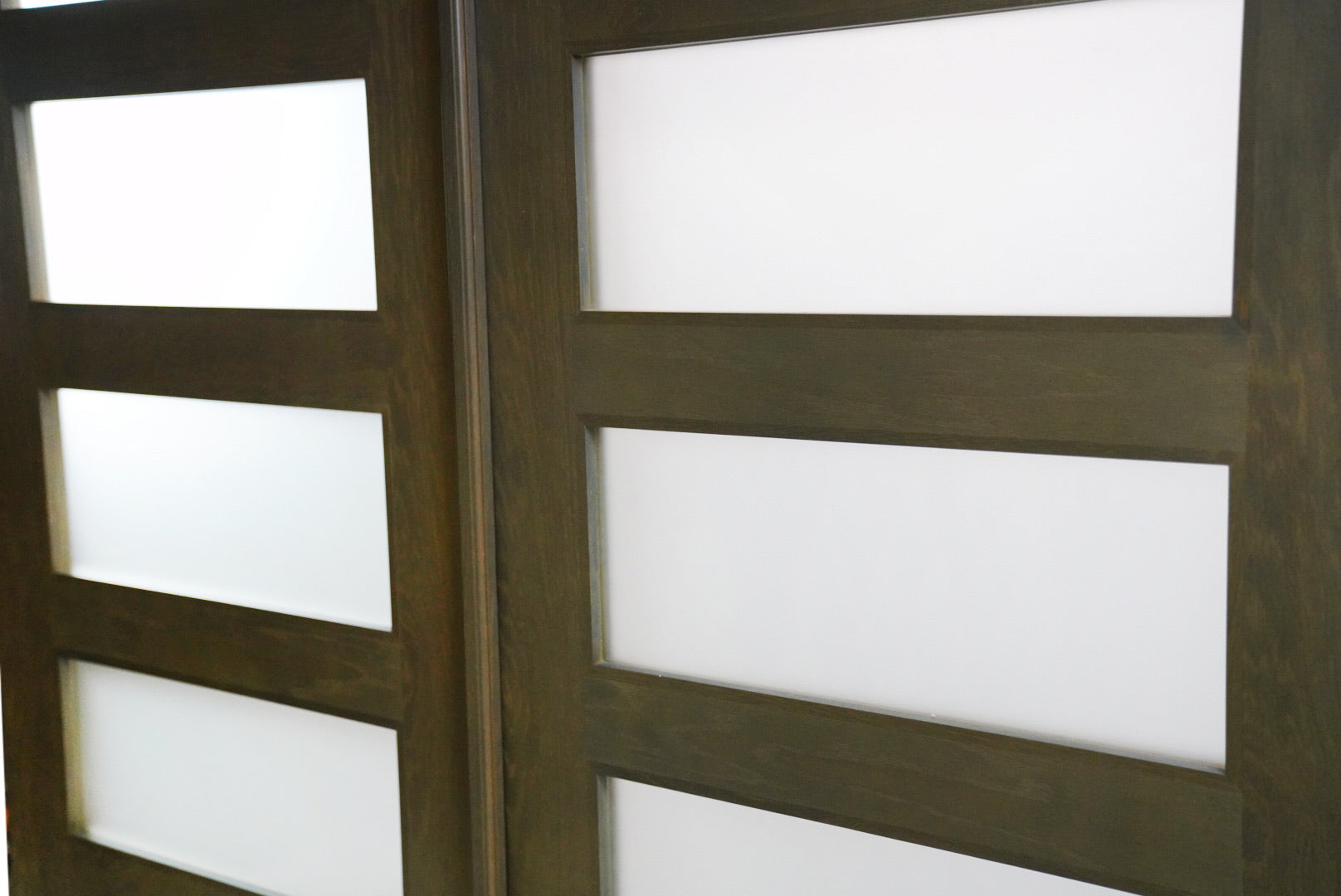 SOLD! Custom Five Light White Oak Entry Doors with frosted glass - pai ...