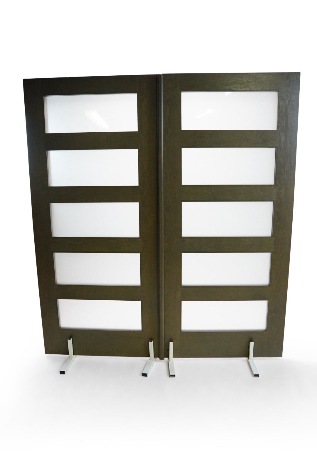 SOLD! Custom Five Light White Oak Entry Doors with frosted glass - pai ...