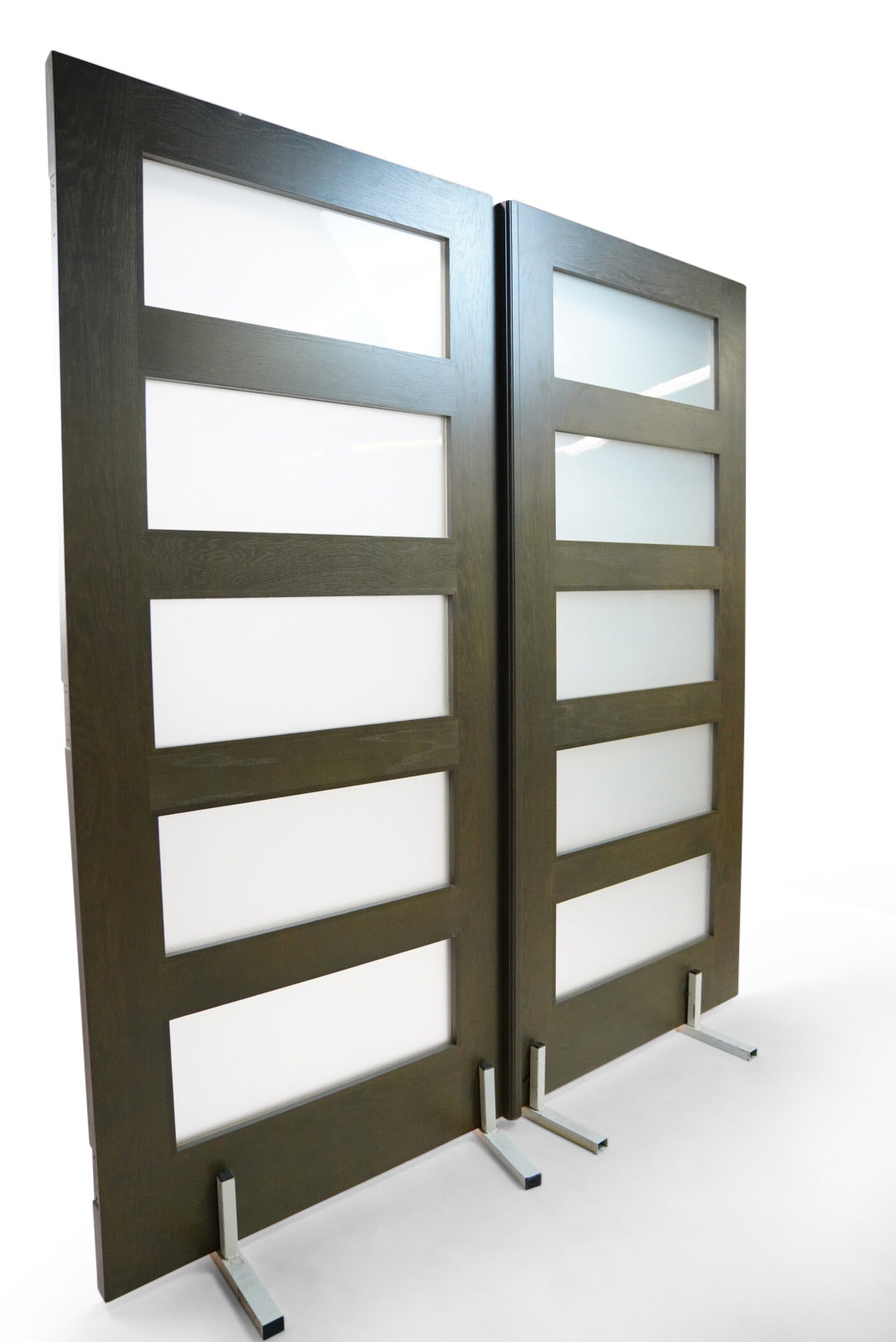 SOLD! Custom Five Light White Oak Entry Doors with frosted glass - pai ...